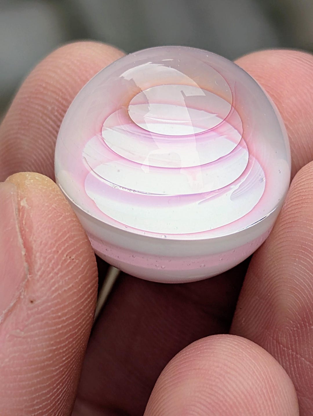 Pink and White Borosilicate Glass Art Marble Gold Fume, White and Pink ...