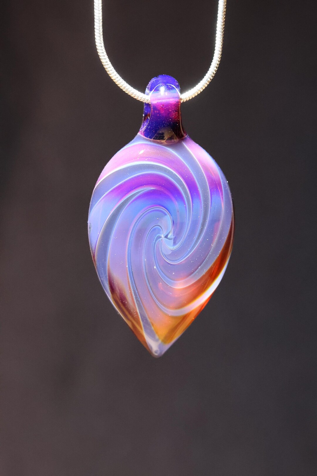 Hazy Purple-blue Two-sided Amphora-shaped Pendant. Comes With Necklace ...