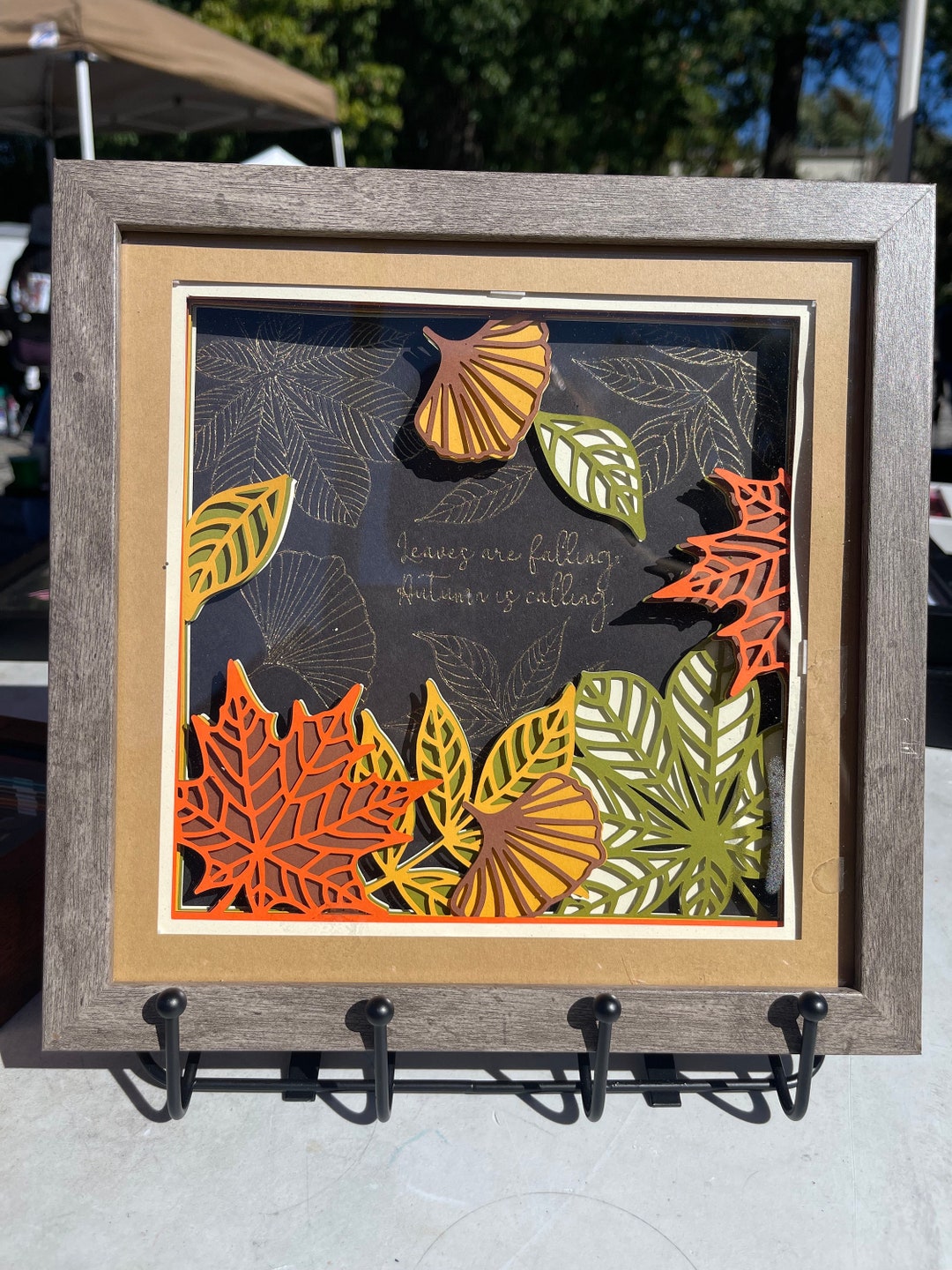 3D Fall Leaves Shadow Box - Etsy