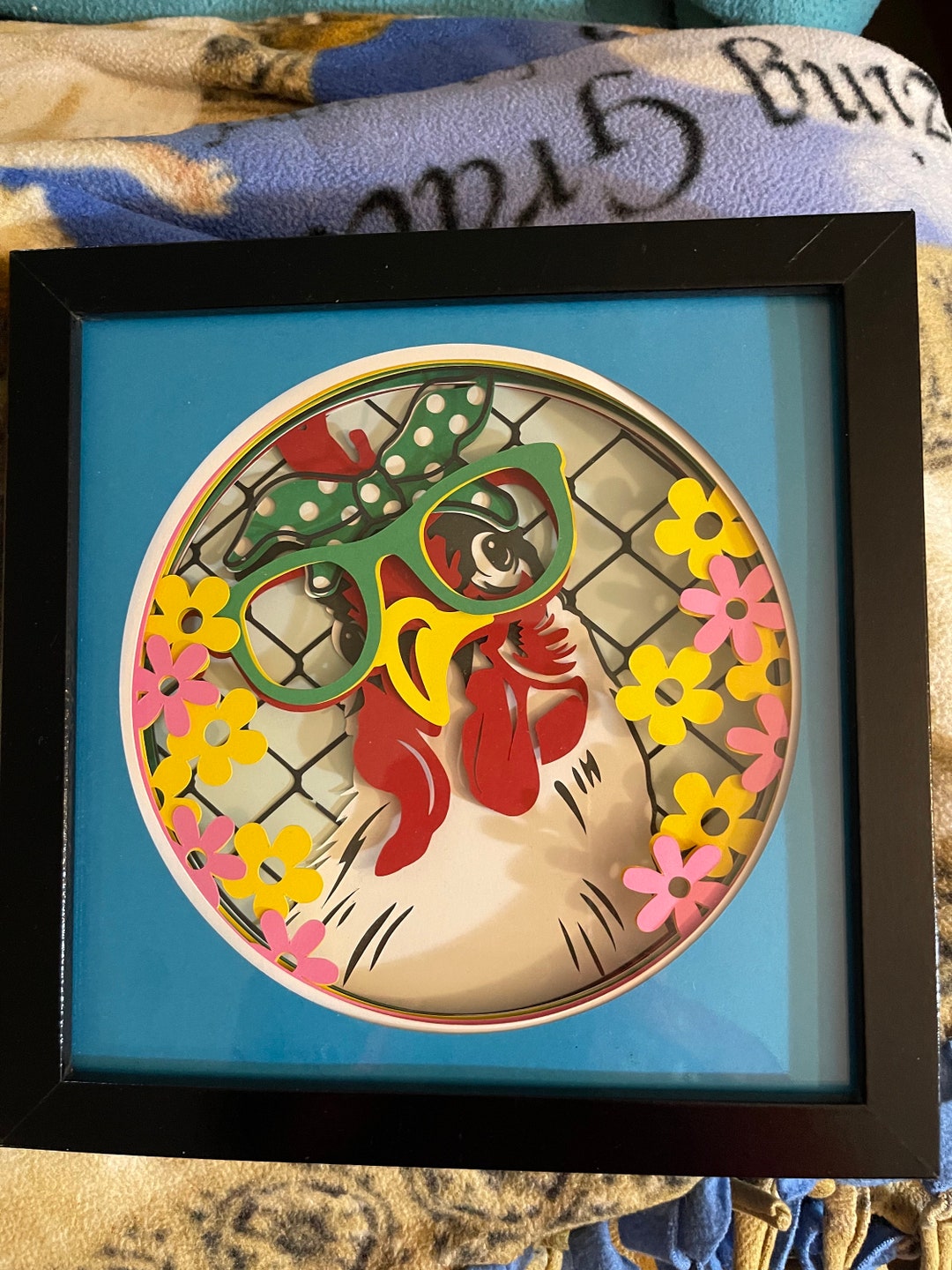 3D Chicken Shadow Box - Etsy