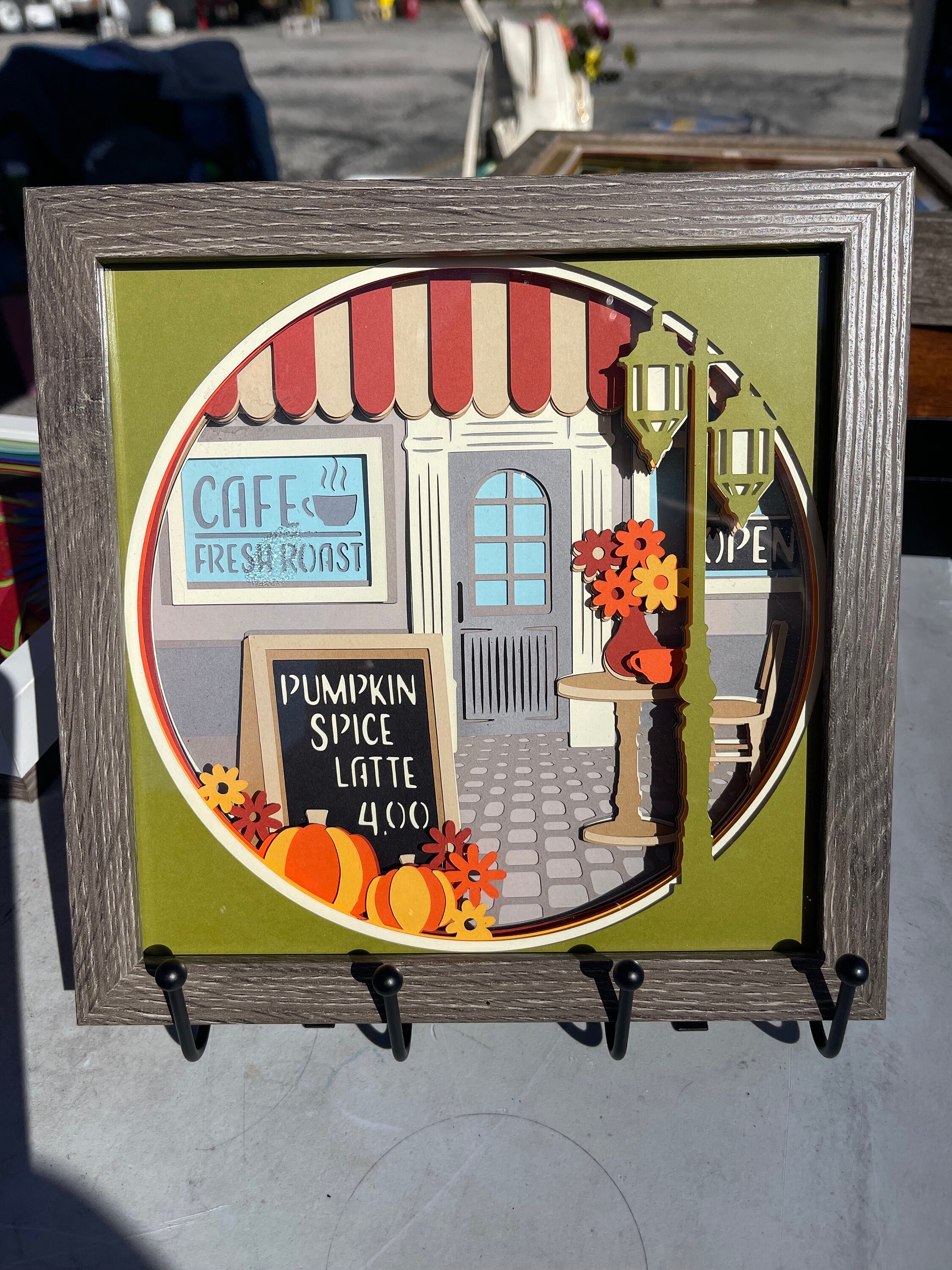 3D Fall Cafe Shadow Box - Etsy