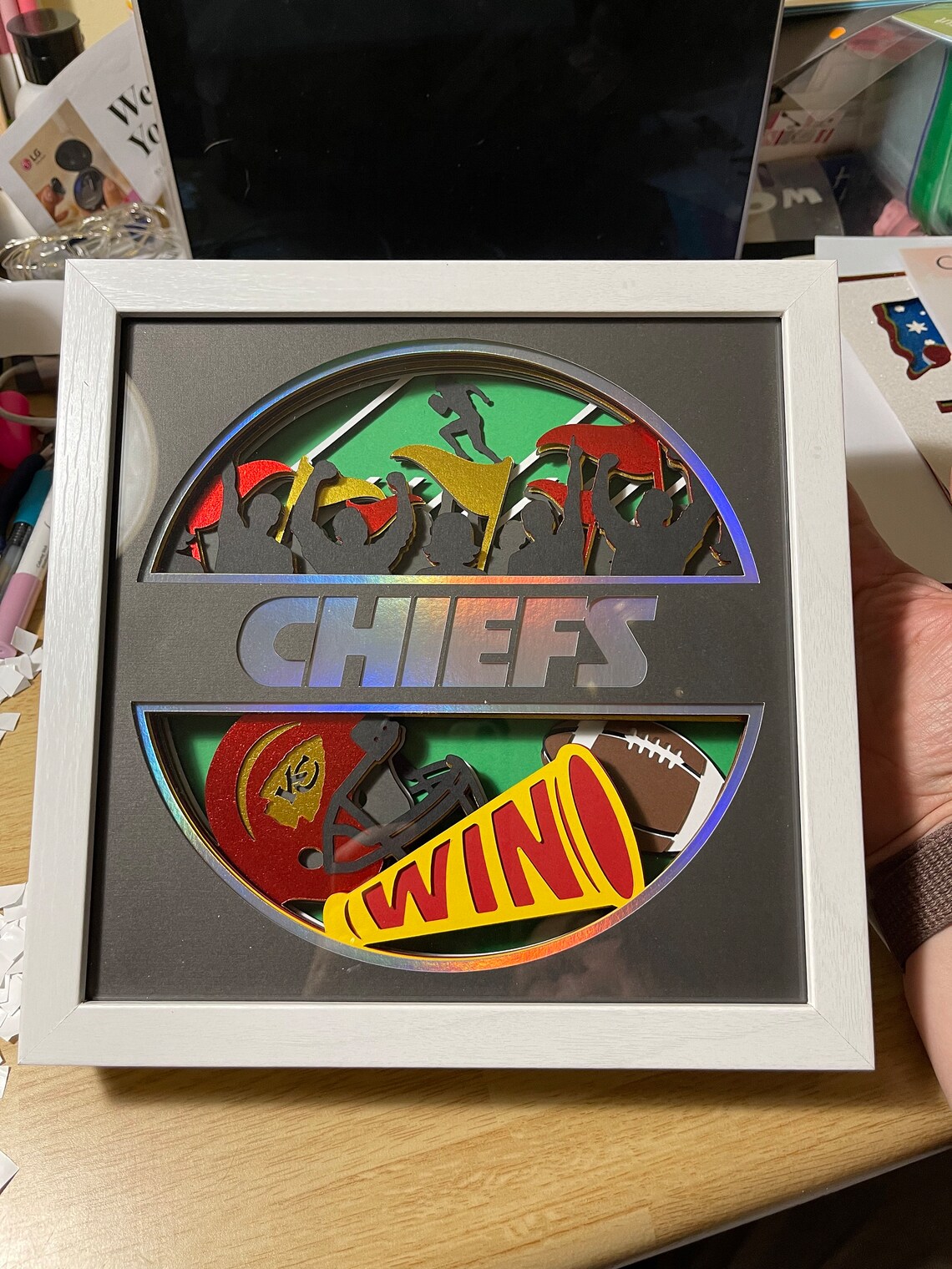 3d Chiefs Shadow Box - Etsy