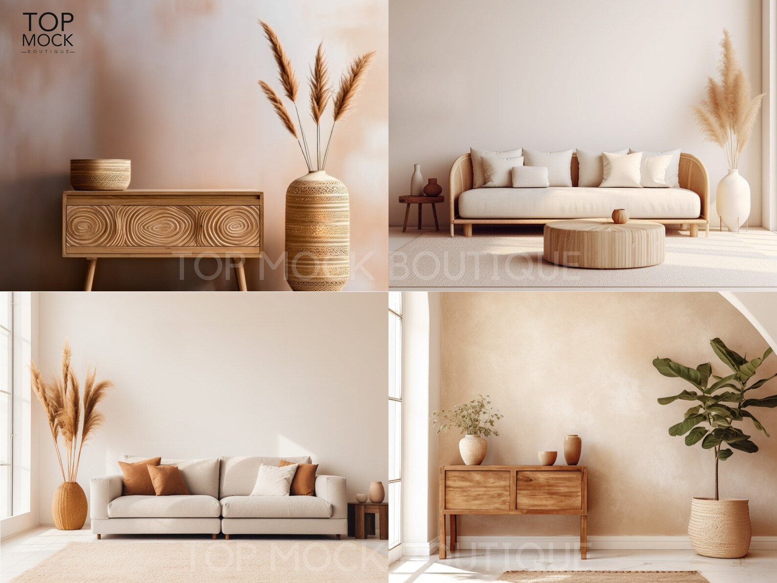 Boho Living Room Bundle, 20 Bohemian Living Room JPG Images , Interior ...