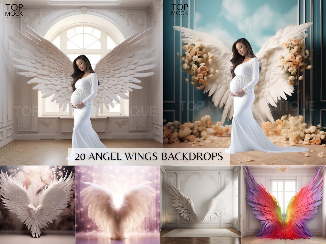 Angel Wings Digital Backgrounds, Wings Backdrop, Maternity Backdrop ...