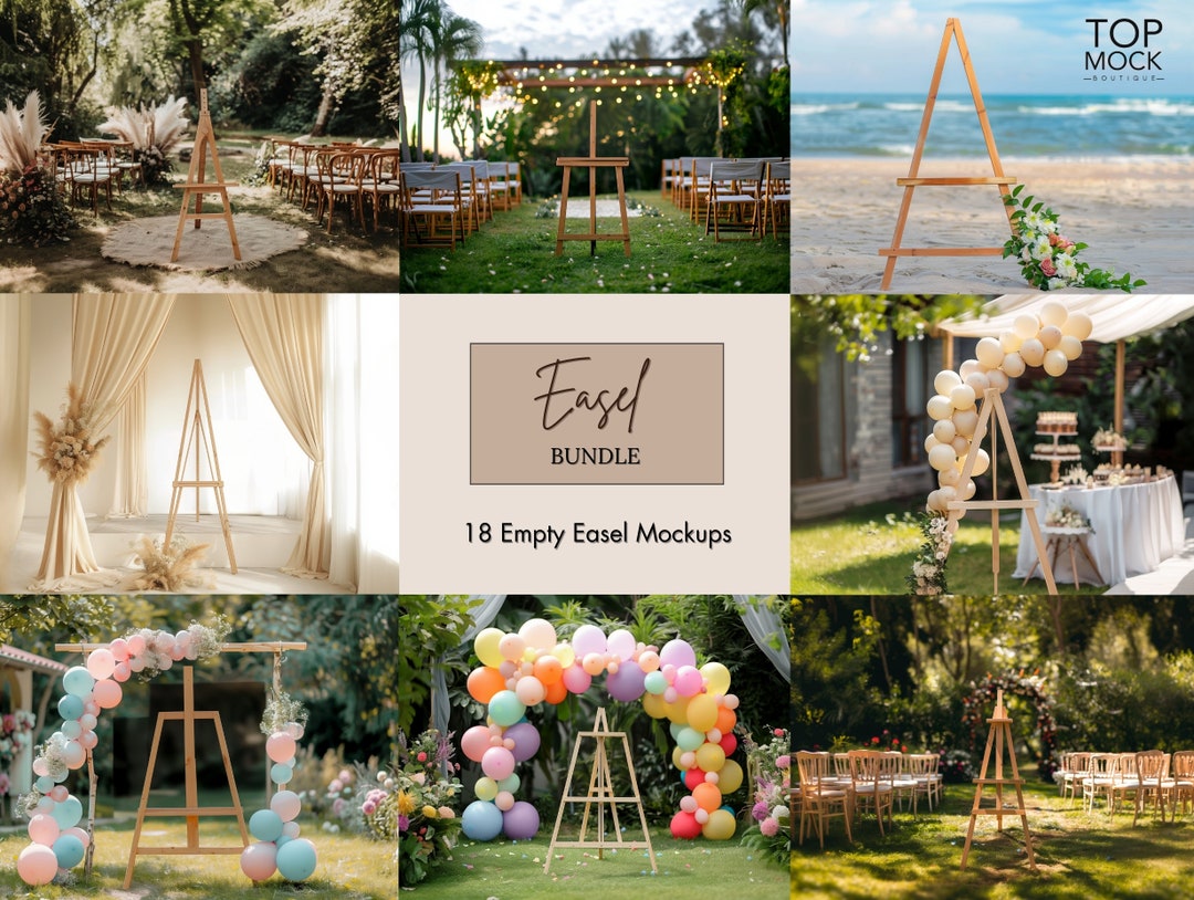 Easel Mockup Bundle, Empty Easel 18 JPG Images, Wedding Easel, Party ...