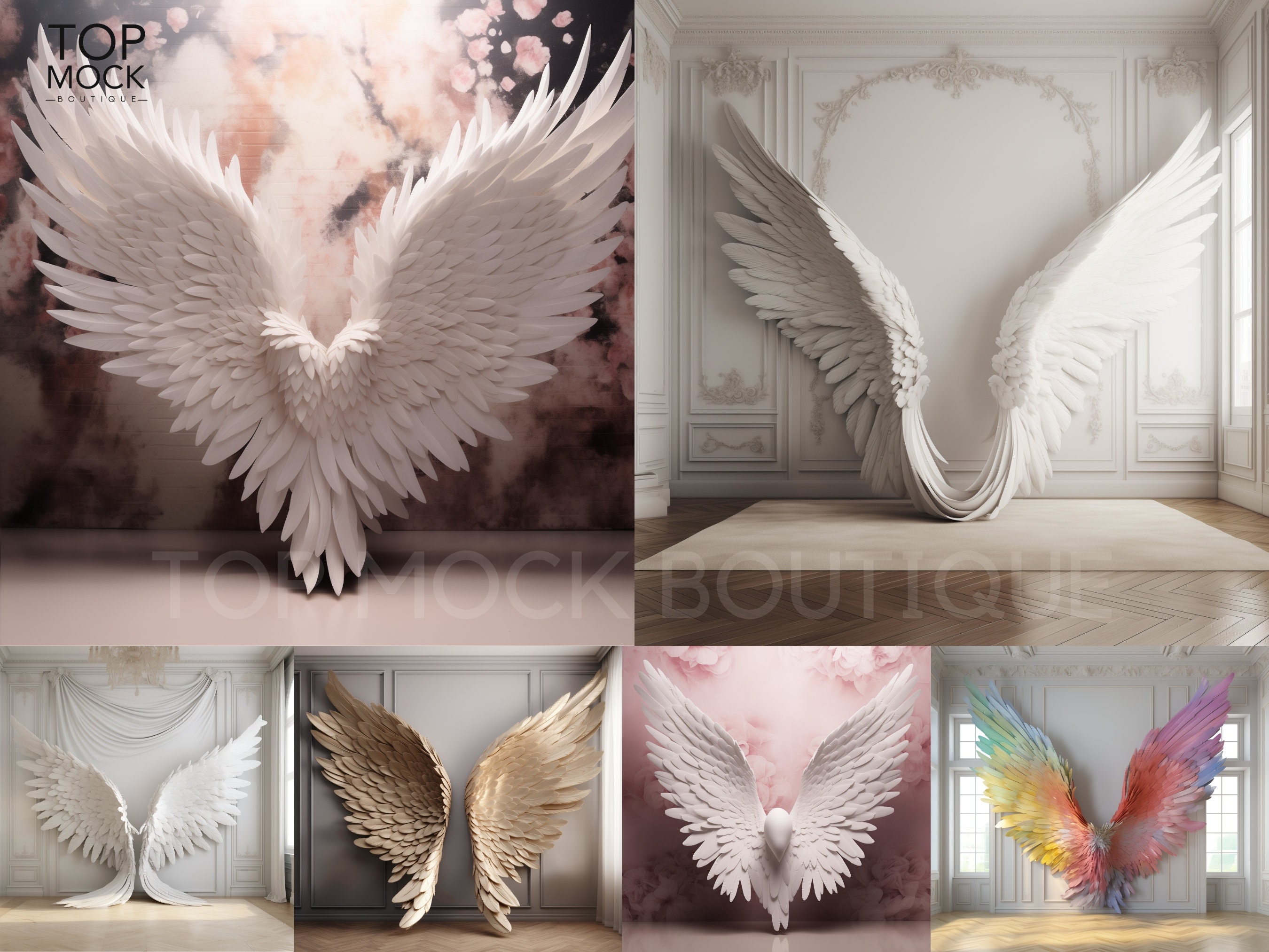 Angel Wings Digital Backgrounds, Wings Backdrop, Maternity Backdrop ...