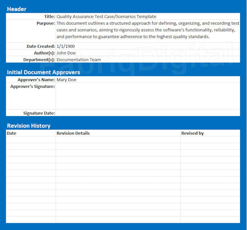 Software Test Case Template - Etsy
