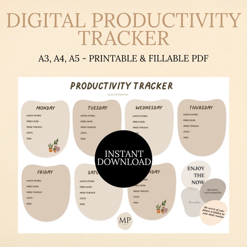 Premium Productivity Planner - Printable & Fillable - Etsy