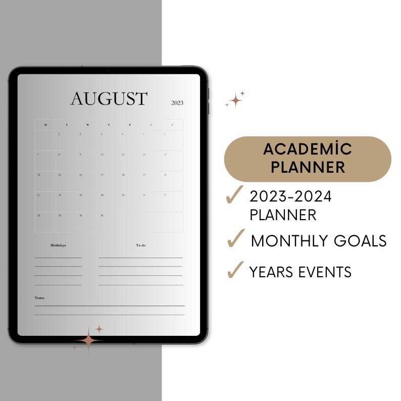 12 Month Printable Calendars Modern Design Simple and - Etsy