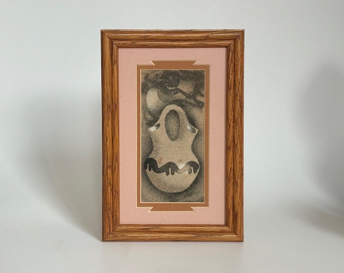 Navajo Sandpainting Artist Herman Tyler Jr. Framed Matting 6 X 9 Native ...