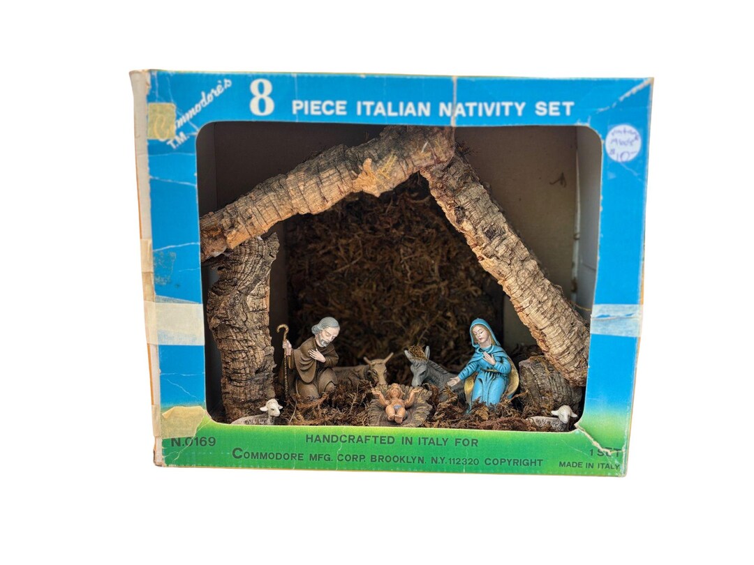Mid-century Handcrafted Nativity Scene Made in Italy 8 Piece Set in ...