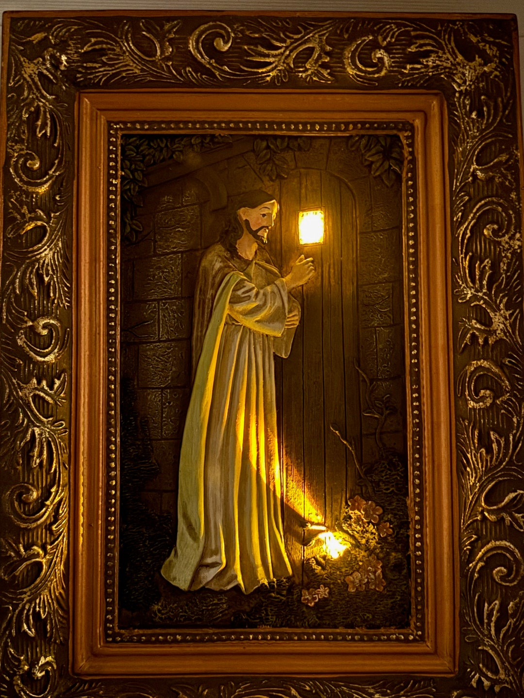 Light up Jesus Christ Knocking on a Door Stunning Religious Christian ...
