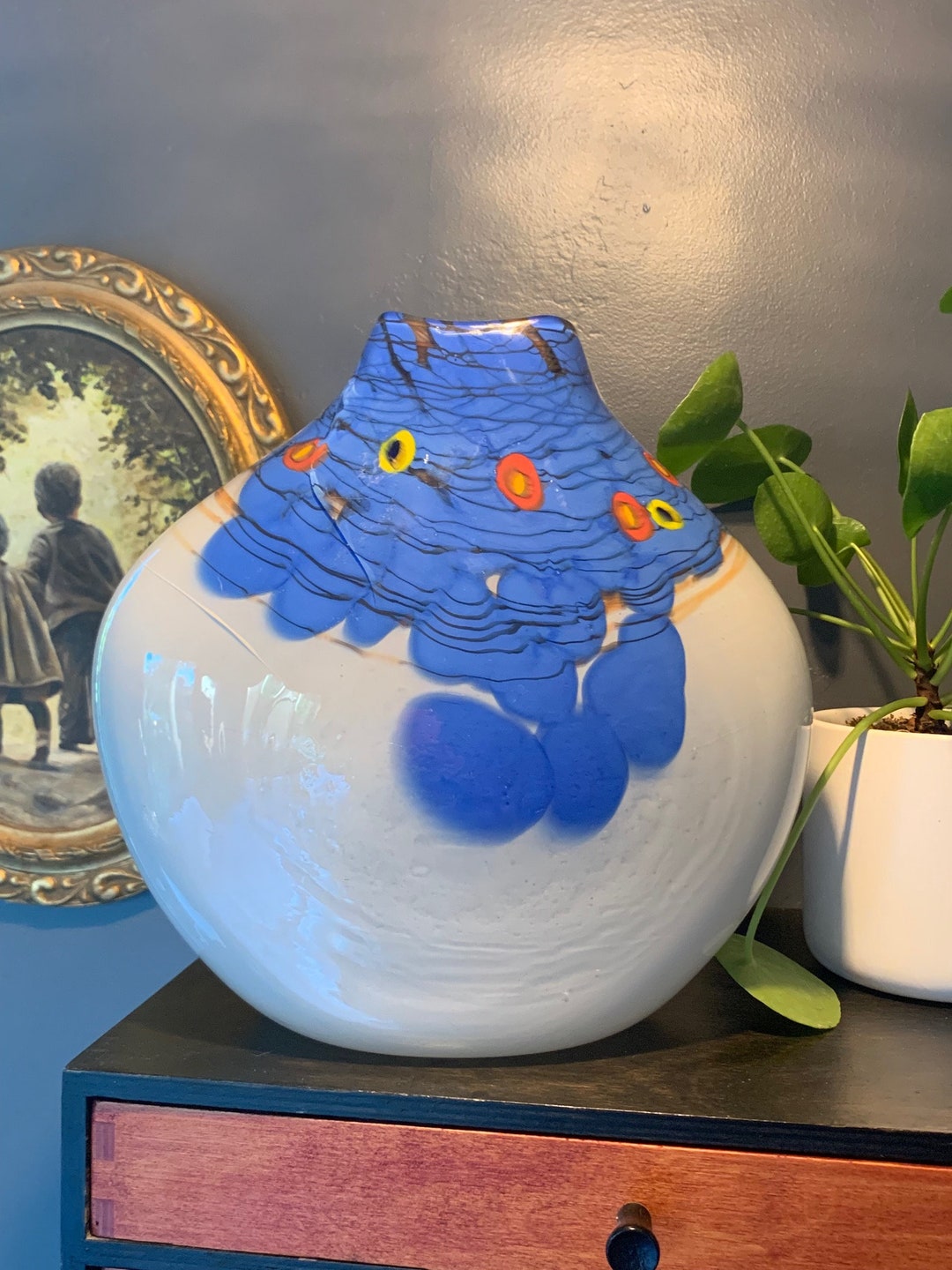 Signed Timothy Hall Large Glass Vase C1998 Handblown Glass - Etsy