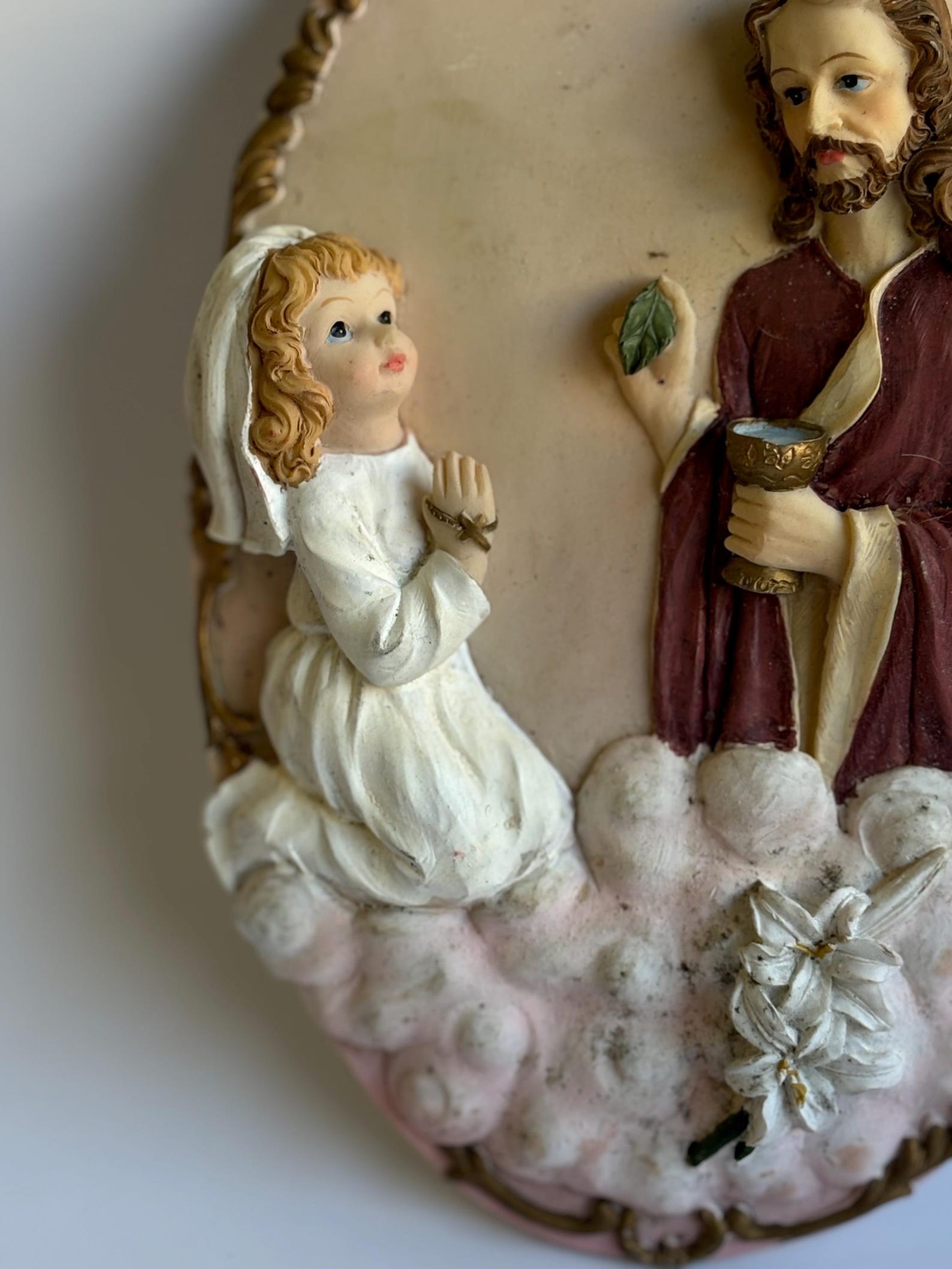 First Communion Depiction Jesus and Young Girl Resin Wall Hanging - Etsy