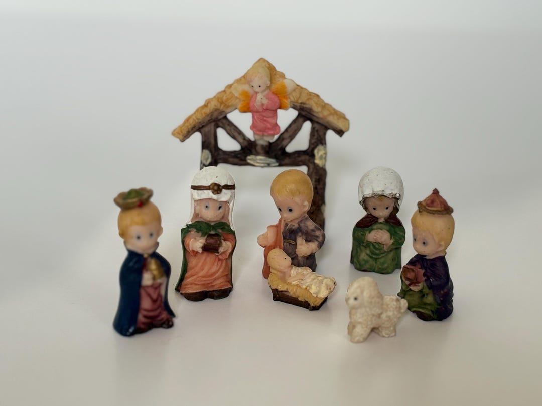 8 Piece Mini Nativity Scene by Christmas House Comes in Original Box ...