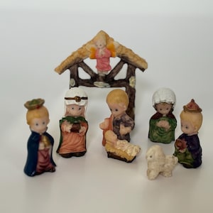 8 Piece Mini Nativity Scene by Christmas House Comes in Original Box ...