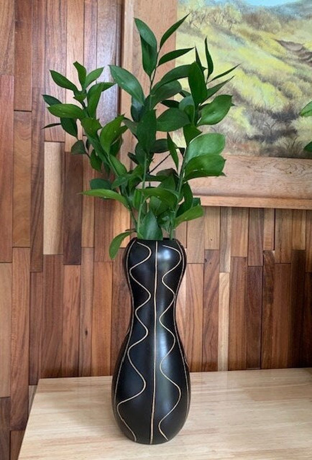 Wood Vase From Thailand; Made From Mango Wood - Etsy