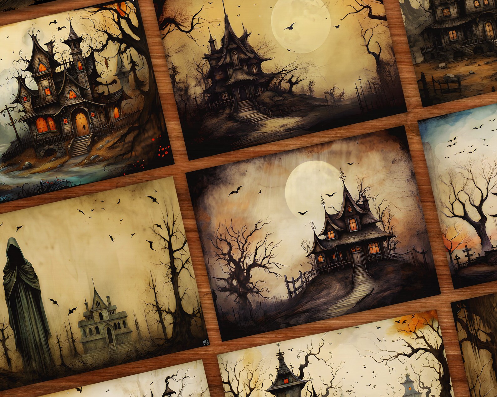 Haunted House Junk Journal Pages, Vintage Halloween Printable Ephemera ...