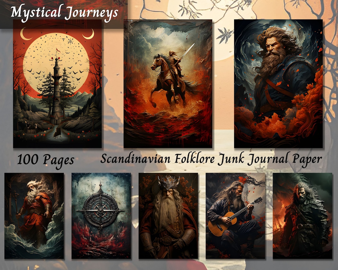 Dark Fantasy Junk Journal Paper, Gothic Scrapbook Pages, Black Witchy ...