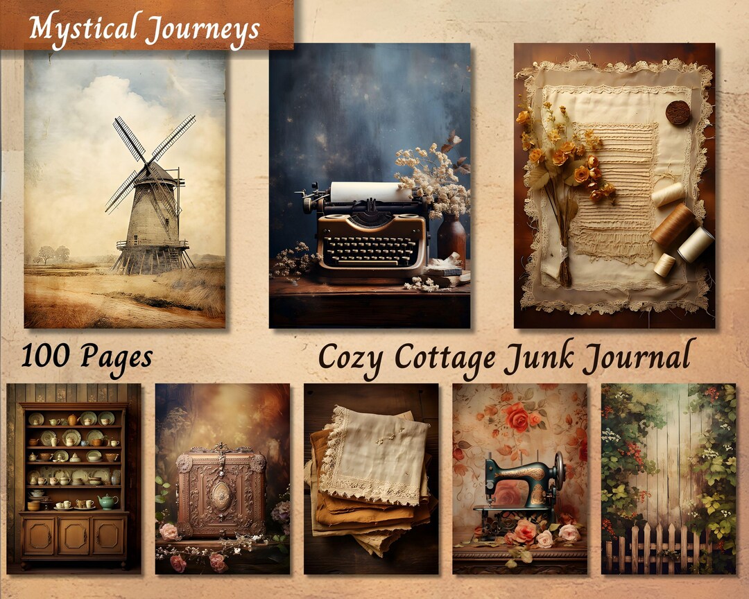 Cottagecore Junk Journal Kit, Printable Cozy Cottage Ephemera Pages ...