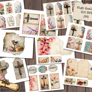 Prayer Junk Journal Paper, Christian Floral Printable Ephemera, Jesus ...