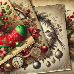Classic Vintage Christmas Digital Paper - Etsy