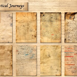 Vintage Handwritten Junk Journal Pages, Printable Writing Antique Old ...