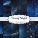 Starry Night Digital Paper, Stars Night Sky Junk Journal, Nebula Galaxy ...