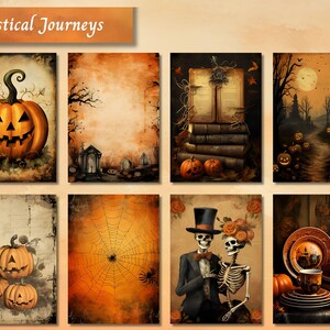 Vintage Halloween Junk Journal Paper, Creepy Pumpkin Printable Ephemera ...