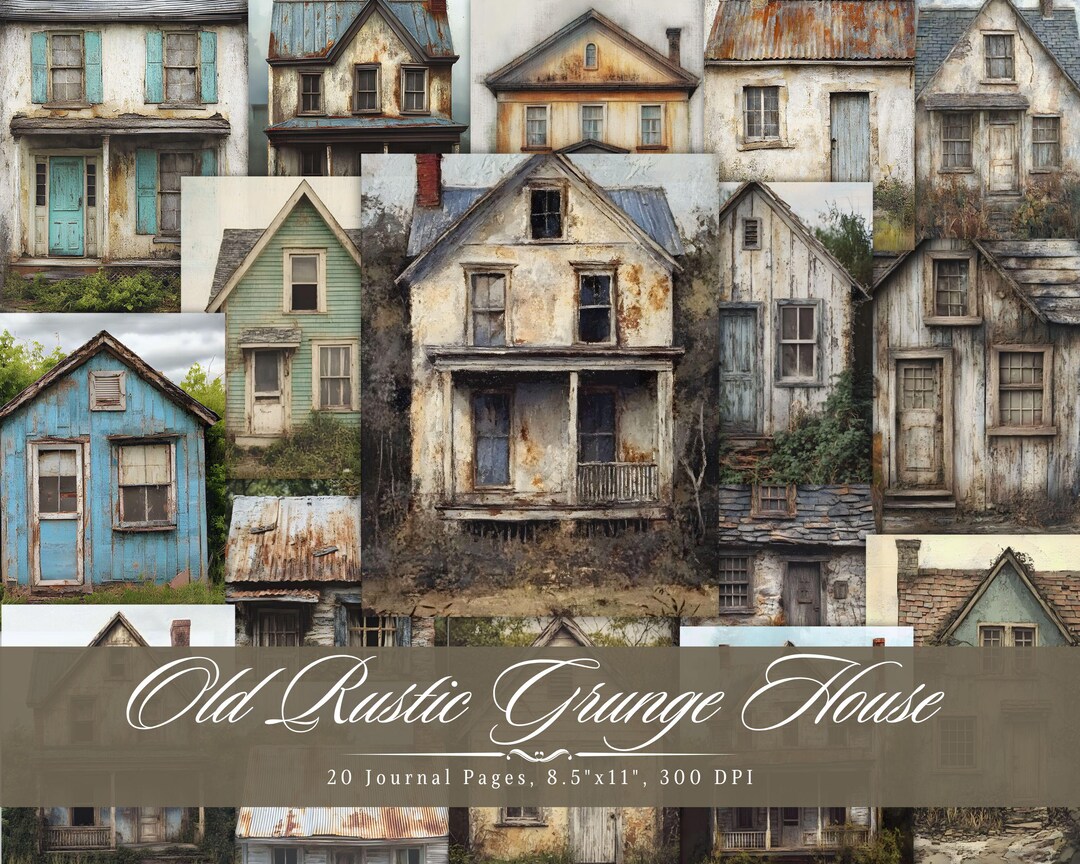Old Rustic Grunge House Junk Journal, Retro Printable Ephemera, Vintage ...