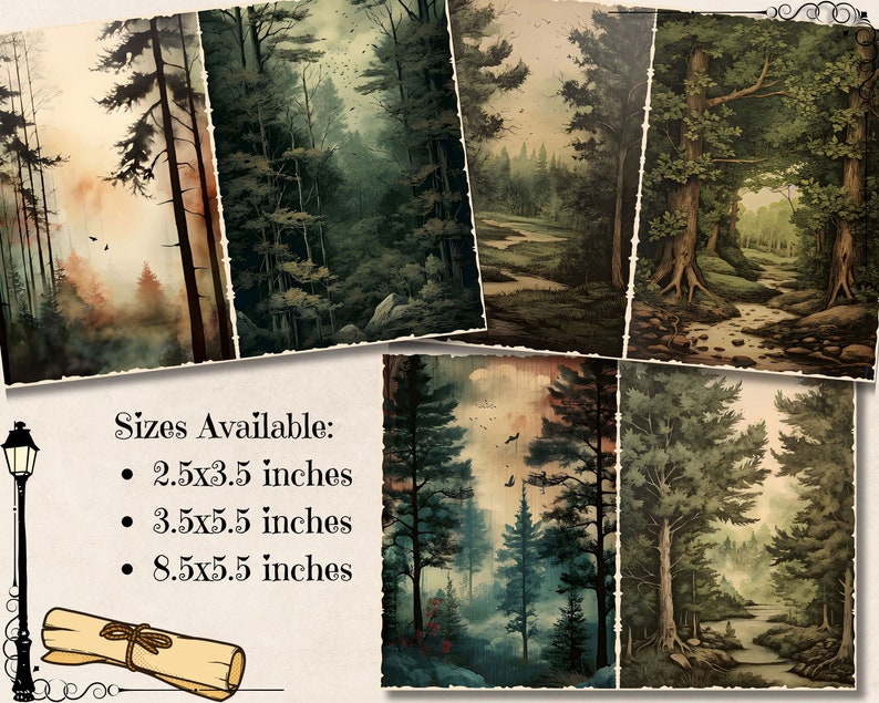 Enchanted Forest Junk Journal Pages, Woodland Vintage Printable ...