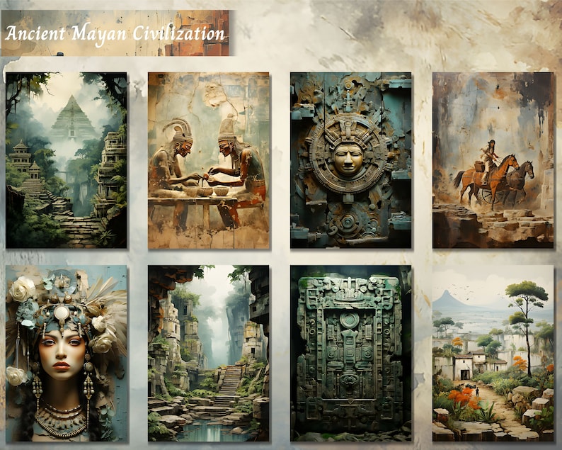 Big Journaling Bundle, Ancient Mayan Civilization Junk Journal Paper ...