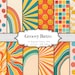 Groovy Retro Digital Paper, Retro Boho Printable Ephemera Pages ...