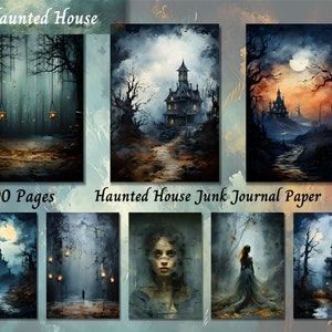 Big Journaling Bundle, Haunted House Junk Journal Paper, Halloween ...