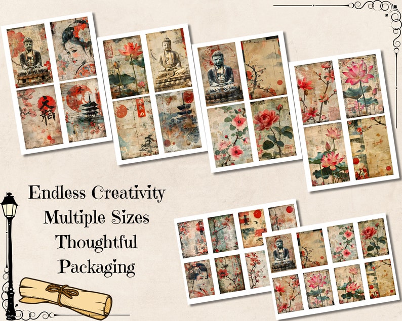 Vintage Japan Junk Journal Pages, Japanese Printable Ephemera Paper ...