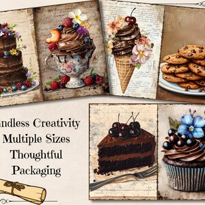 Chocolate Delight Junk Journal, Sweets Desserts Printable Ephemera ...