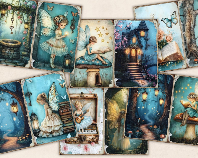 Fairy Tale Junk Journal, Mythical Printable Ephemera, Fairies Shabby ...