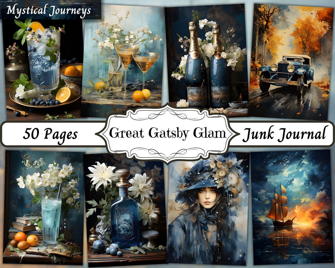 Great Gatsby Junk Journal Kit | Roaring 20s Glam Ephemera | Vintage ...