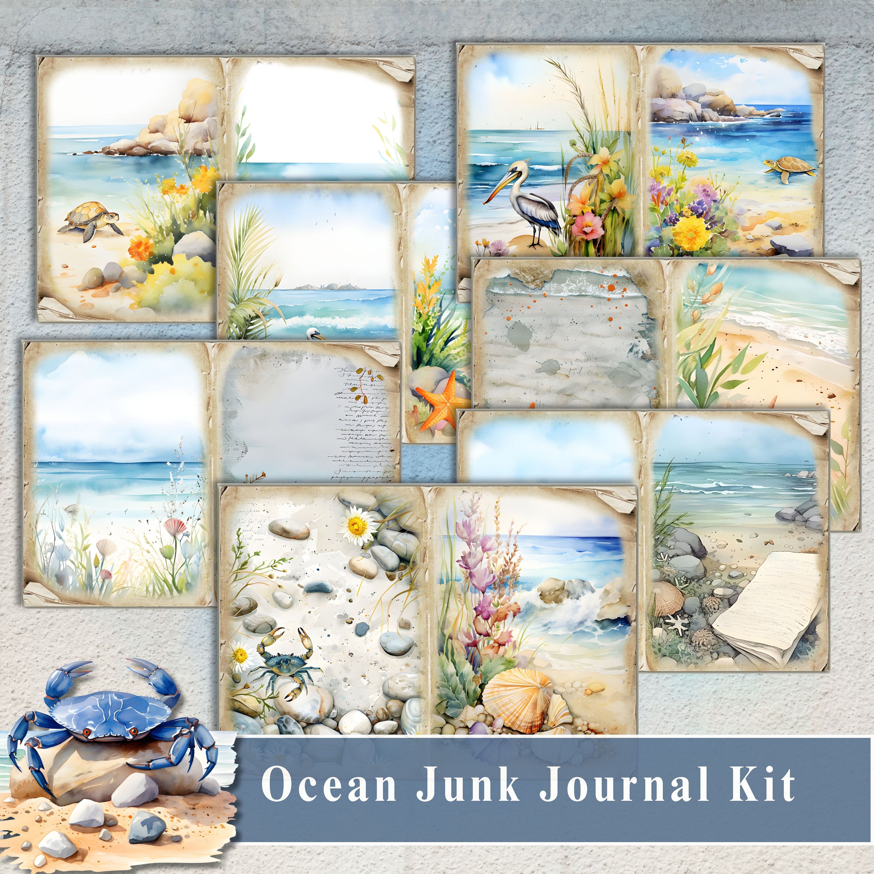 Ocean Junk Journal Kit, Underwater Sea Printable Ephemera,nautical Sea ...