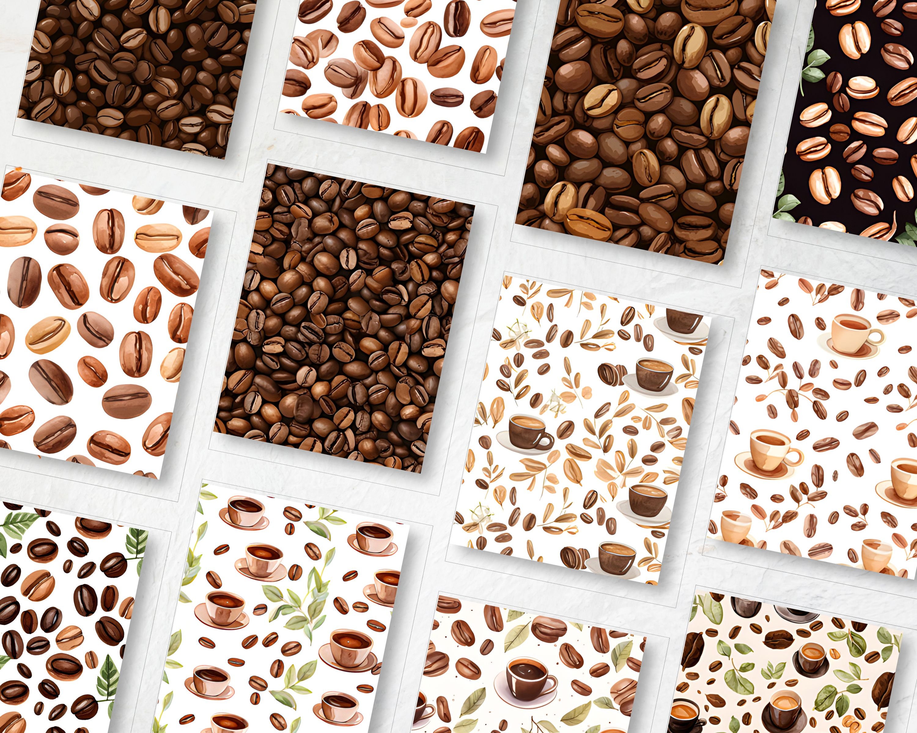 Coffee Digital Paper, Vintage Coffee Bean Junk Journal, Instant ...