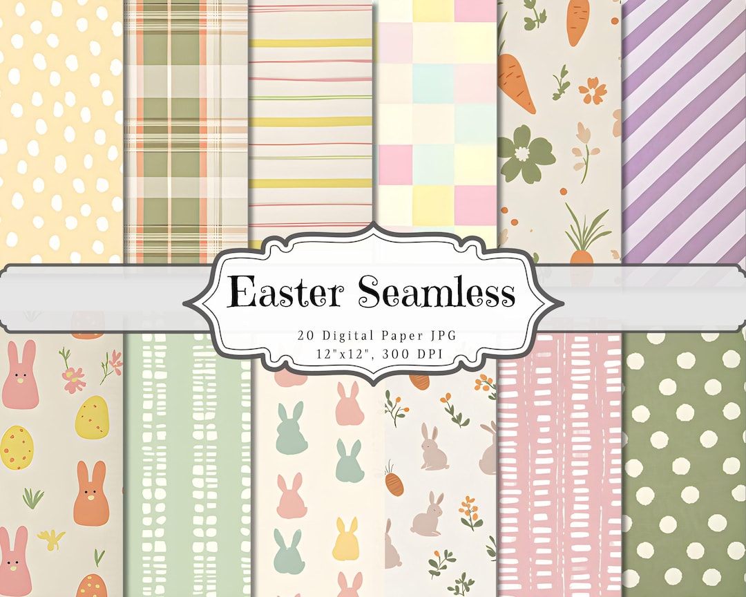 Cute Easter Digital Papers, Shabby Chic Spring Printable Ephemera ...