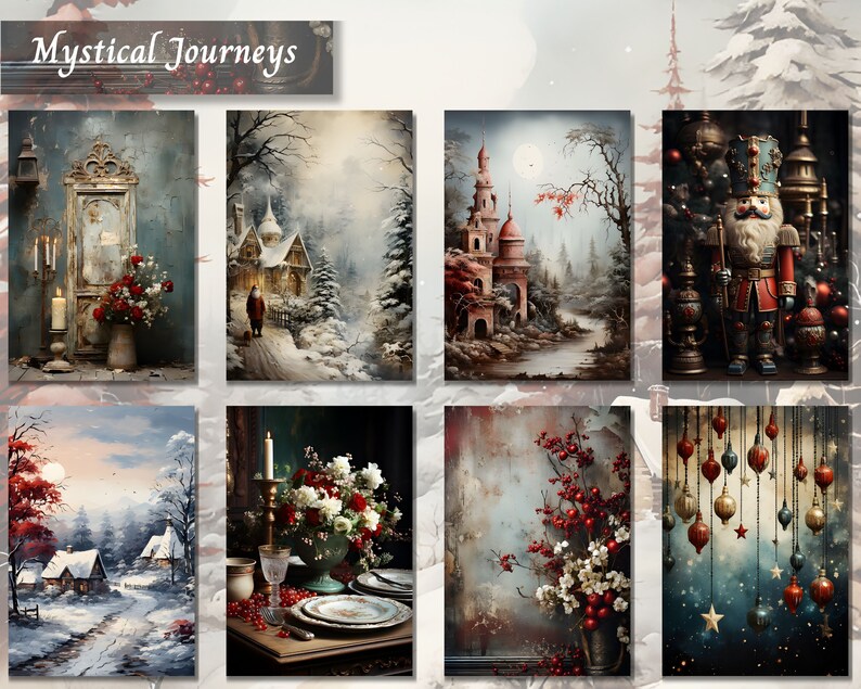 Christmas Junk Journal Pages Download Kit Ephemera, Wonderland Junk ...