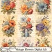 Vintage Flowers Digital Junk Journal Kit, Shabby Chic, Digital Mixed ...