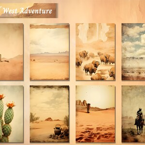 Wild West Adventure Junk Journal Paper, Vintage Western Cowboy ...