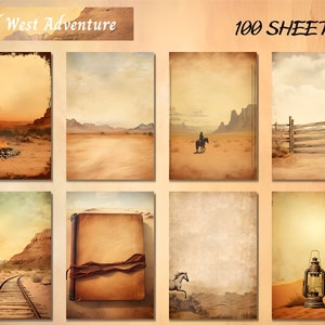 Wild West Adventure Junk Journal Paper, Vintage Western Cowboy ...