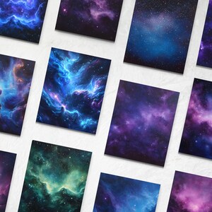 Galaxy Digital Paper, Space Nebula Junk Journal Page, Vintage Night ...