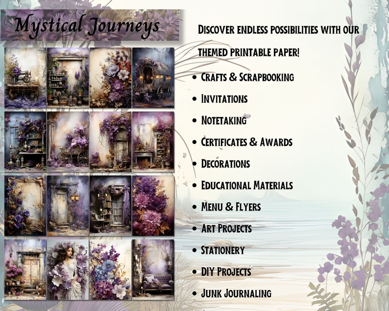 Bohemian Junk Journal Kit | Printable Digital Ephemera | Vintage ...