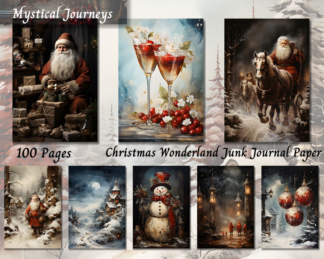 Christmas Junk Journal Pages Download Kit Ephemera, Wonderland Junk ...