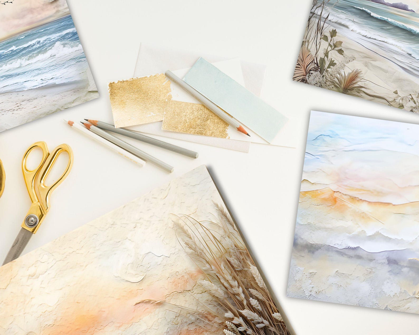 Coastal Junk Journal Pages, Beach Ocean Printable Ephemera, Sunset ...