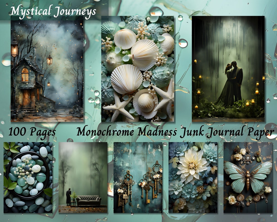 Monochrome Madness Junk Journal Paper, Printable Ephemera, - Etsy